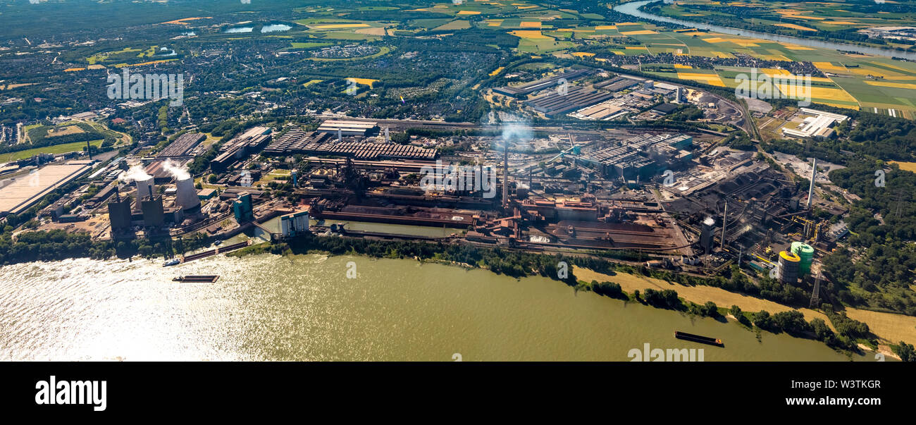 Aerial photo of the steel mill Hüttenwerke Krupp Mannesmann GmbH HKM in ...