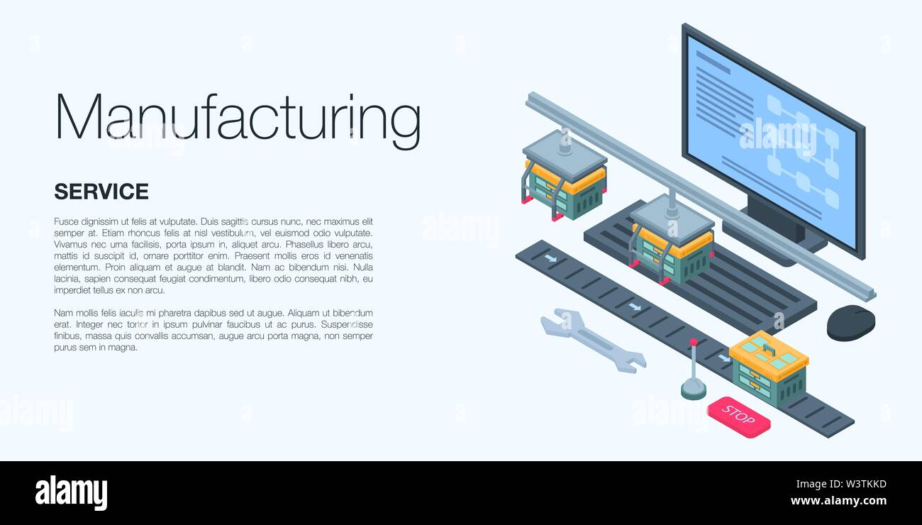 Manufacturing concept banner, isometric style Stock Vector Image & Art ...