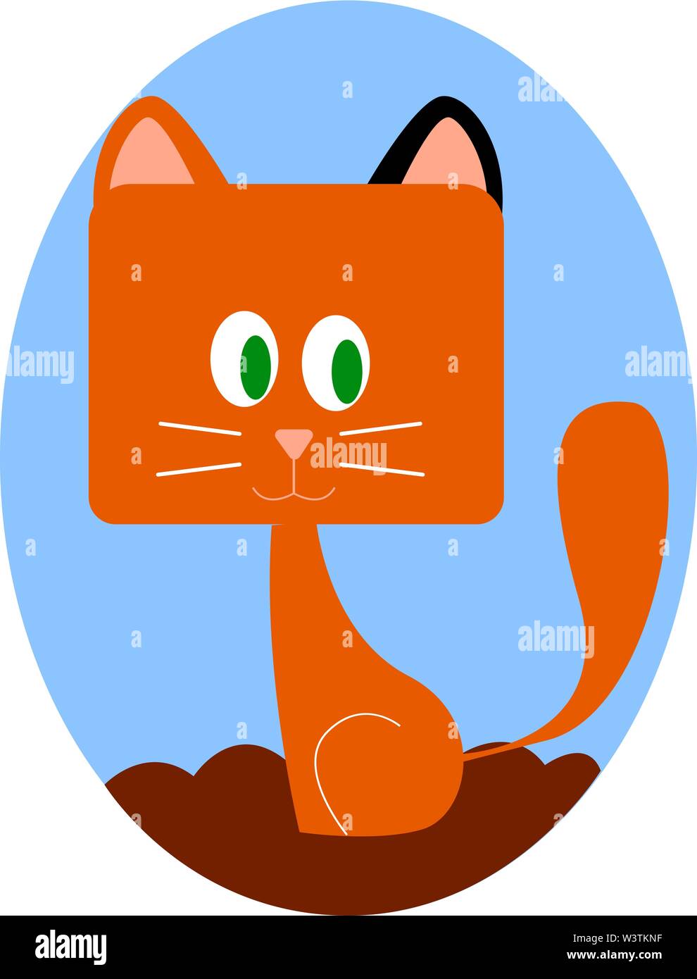 Cute ginger kitty, illustration, vector on white background Stock ...