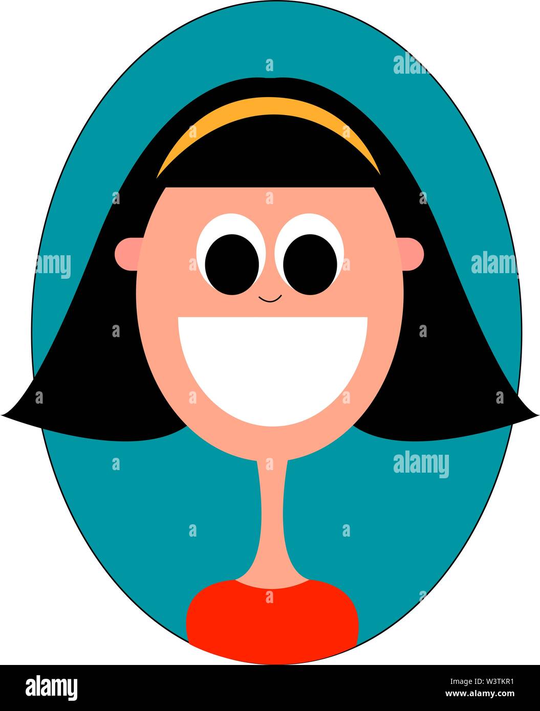 Girl smiling, illustration, vector on white background Stock Vector ...