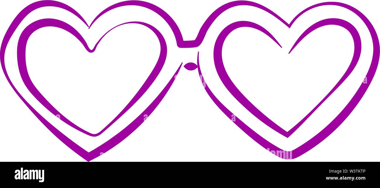 Two pink hearts, illustration, vector on white background Stock Vector ...