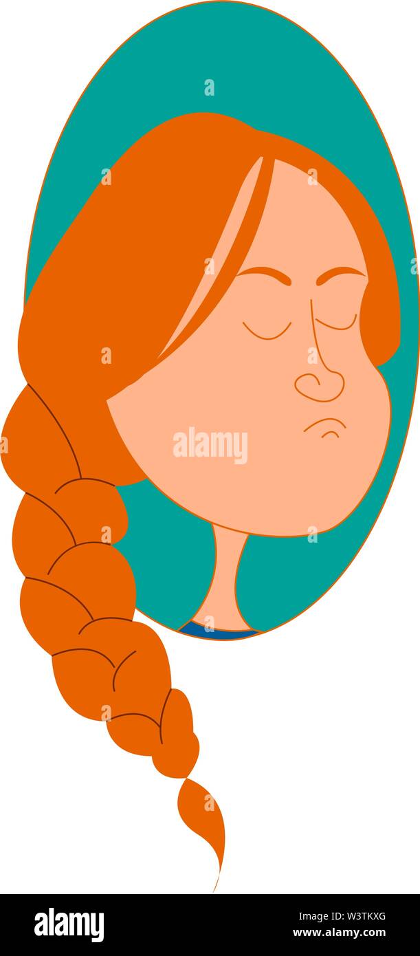 Girl with orange hair, illustration, vector on white background Stock ...