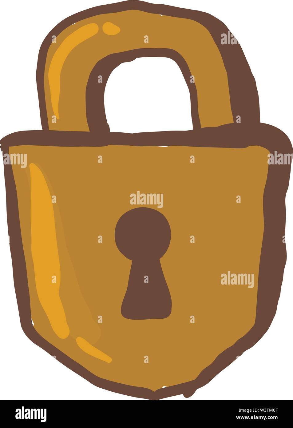 Golden lock, illustration, vector on white background Stock Vector ...