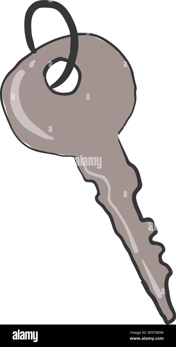 Silver key, illustration, vector on white background Stock Vector Image ...