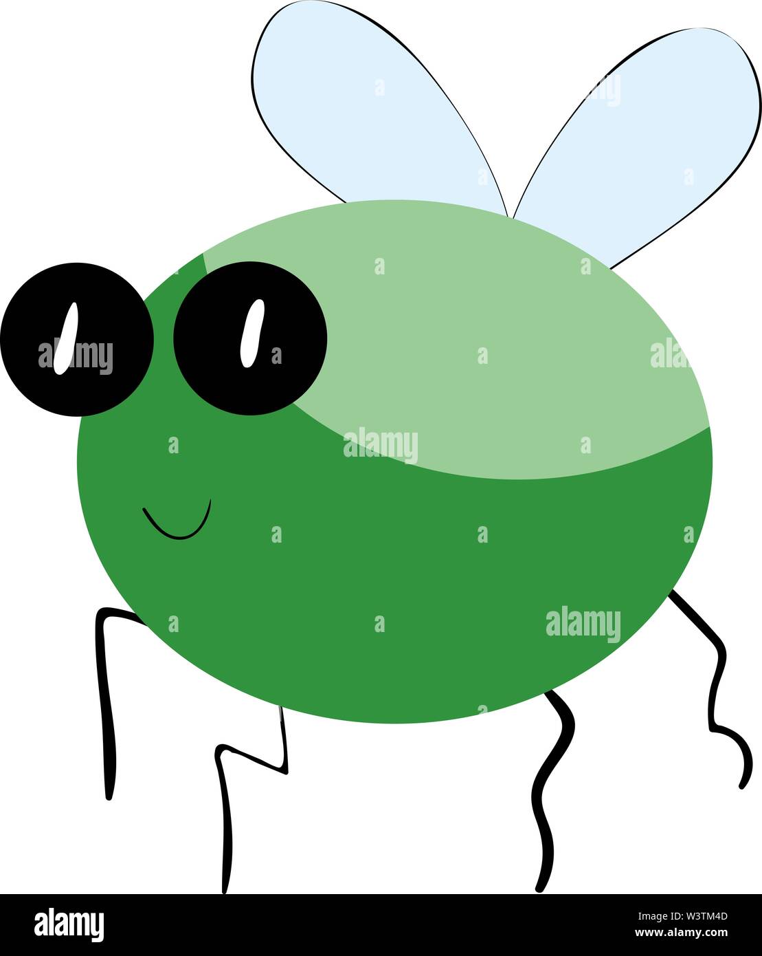 Cute green bug, illustration, vector on white background Stock Vector ...