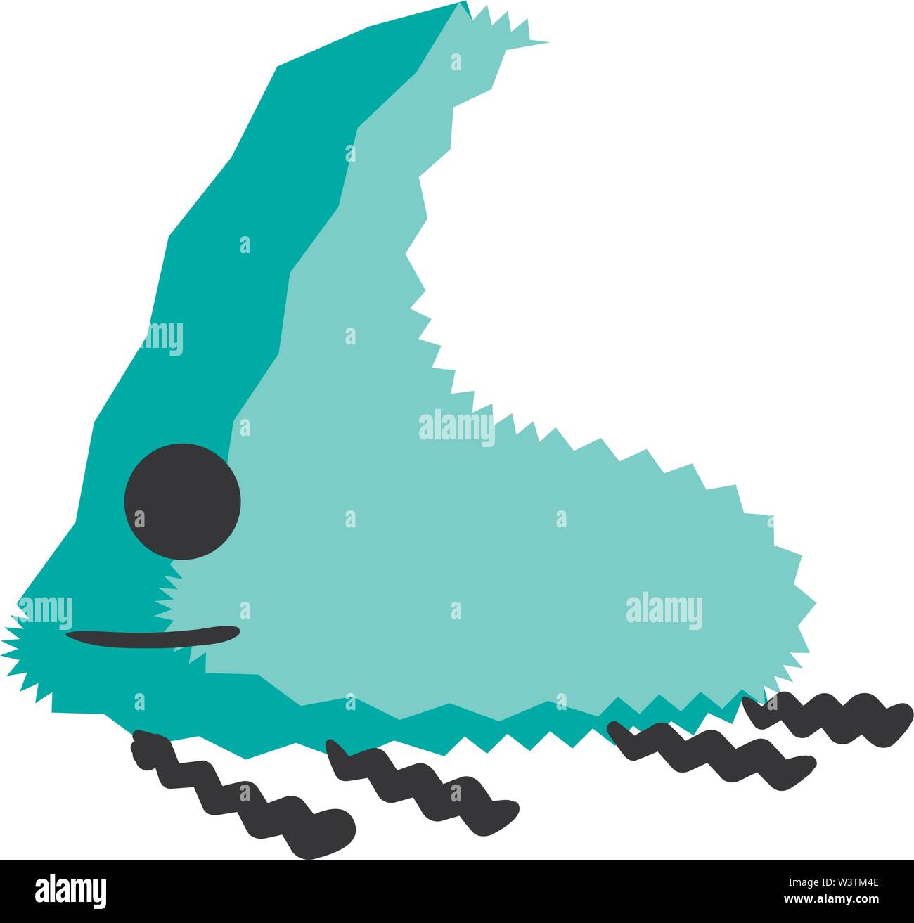 Green pixelated monster, illustration, vector on white background Stock ...