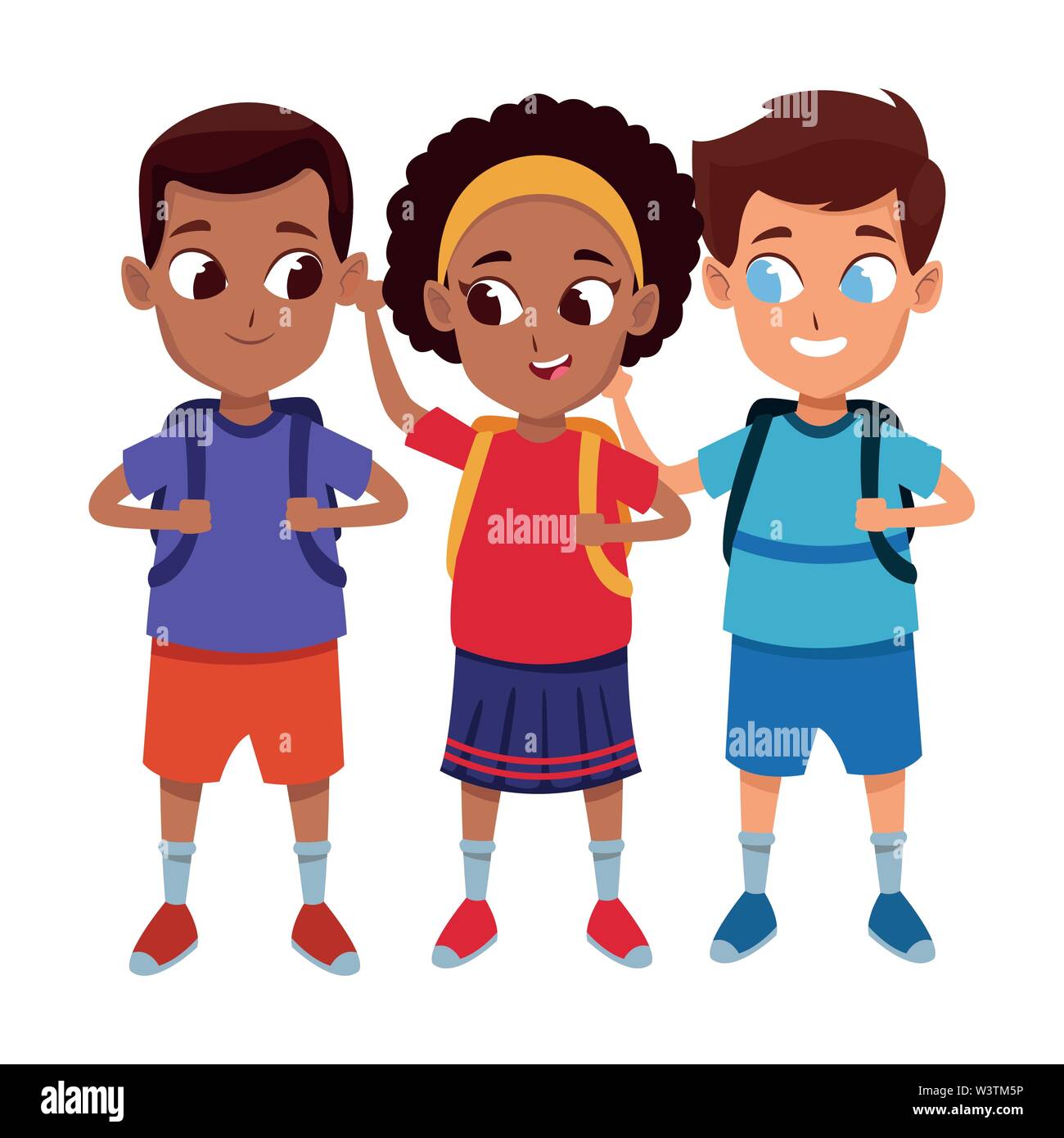 childhood cute school students cartoon Stock Vector Image & Art - Alamy