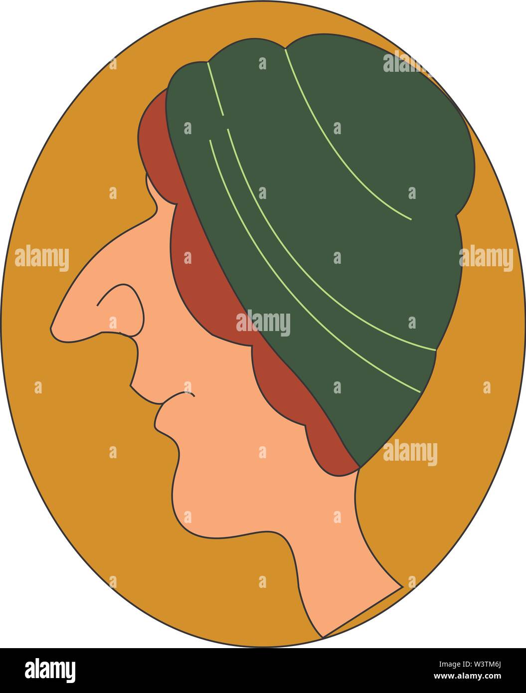 Boy wearing green cap, illustration, vector on white background Stock ...