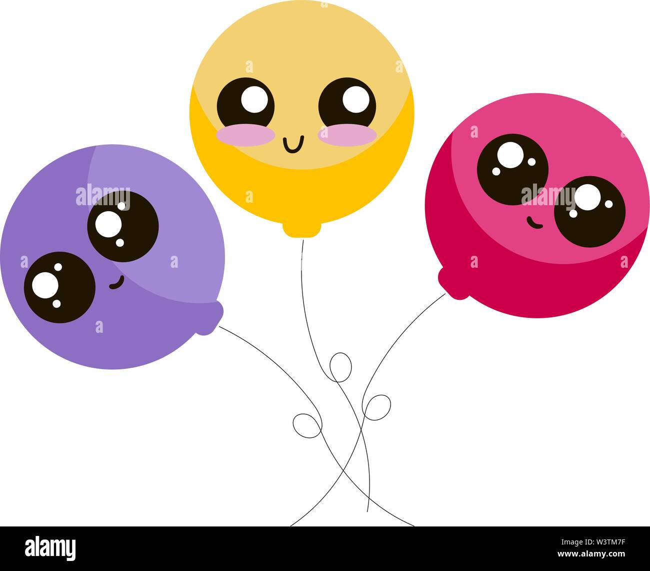 Three happy balloons, illustration, vector on white background Stock ...