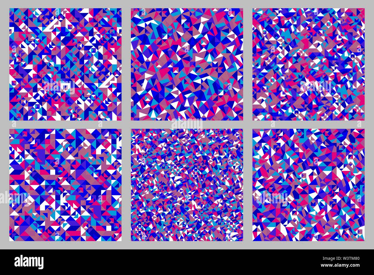 Geometrical triangle pattern background design set - abstract vector ...