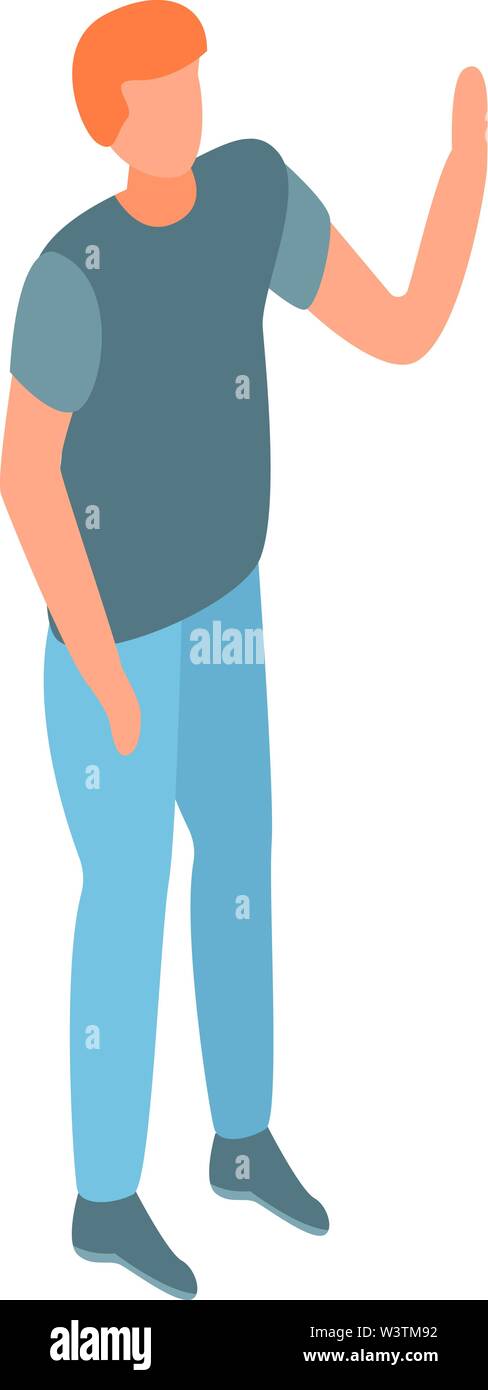 Man hand up icon, isometric style Stock Vector Image & Art - Alamy