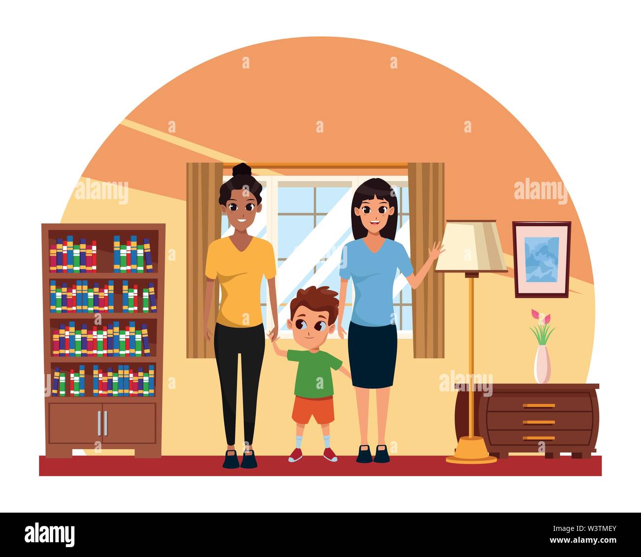 Family parents and childrens cartoons Stock Vector Image & Art - Alamy