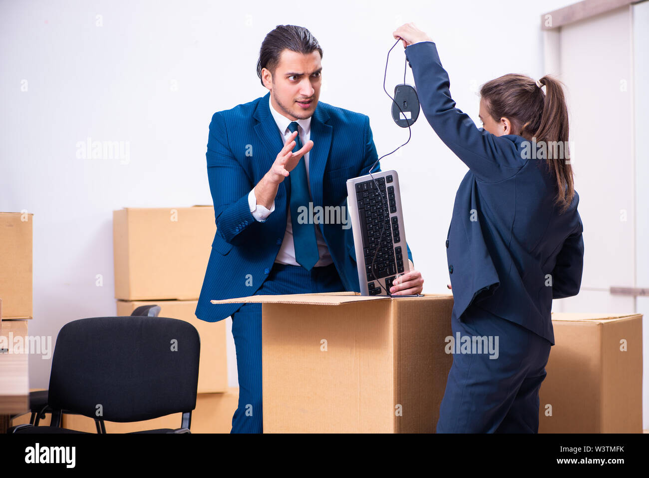 The two employees being fired from their work Stock Photo - Alamy