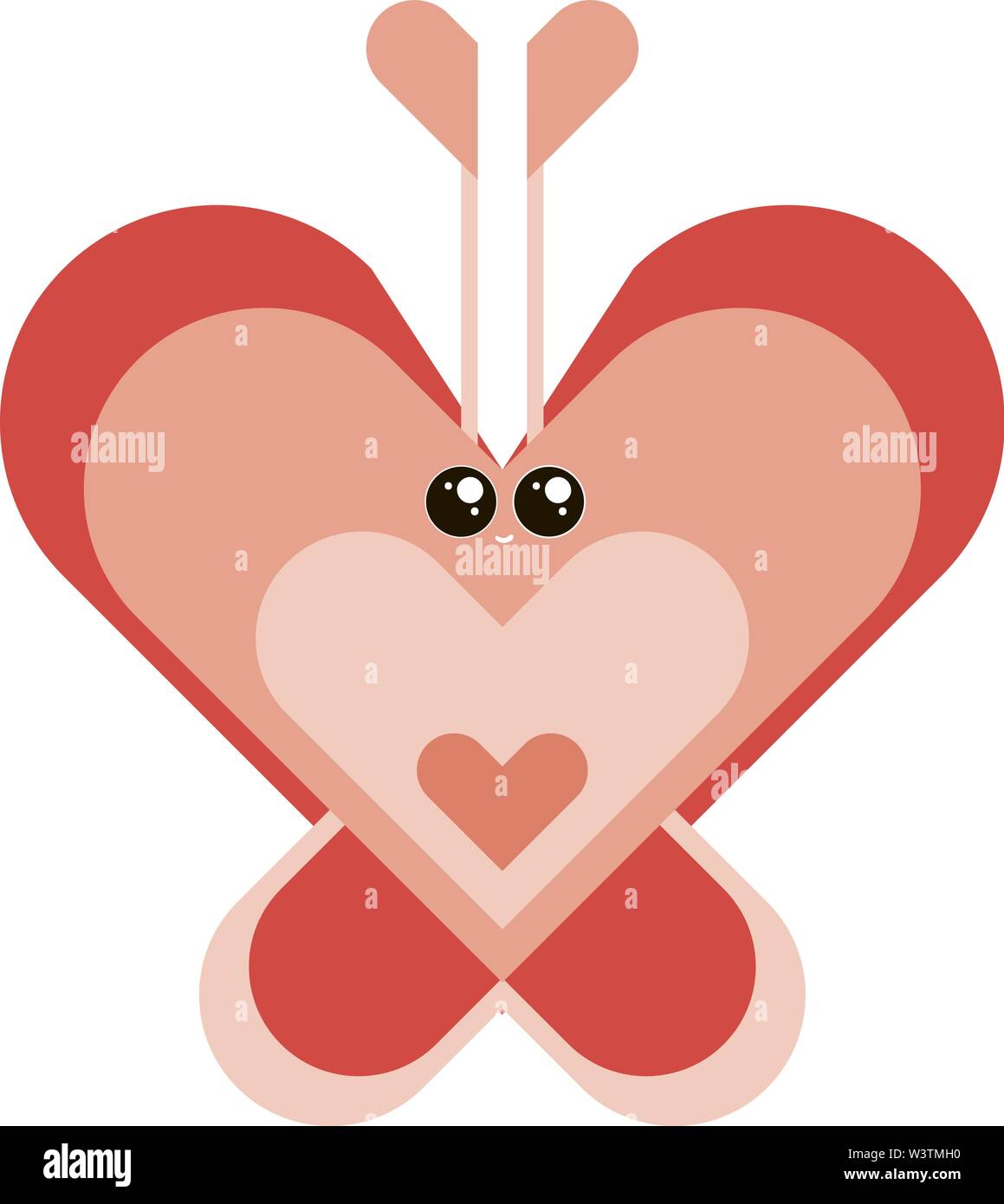 Cute red butterfly, illustration, vector on white background Stock ...