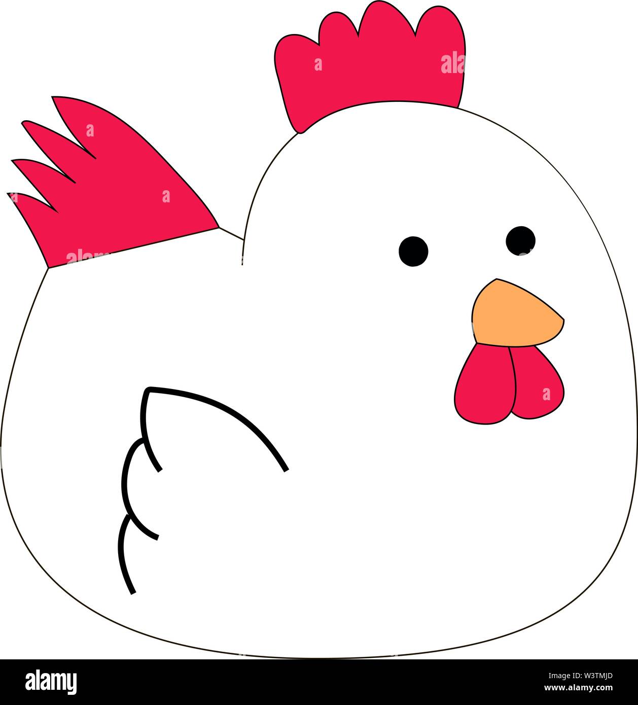 Cute chicken, illustration, vector on white background Stock Vector ...