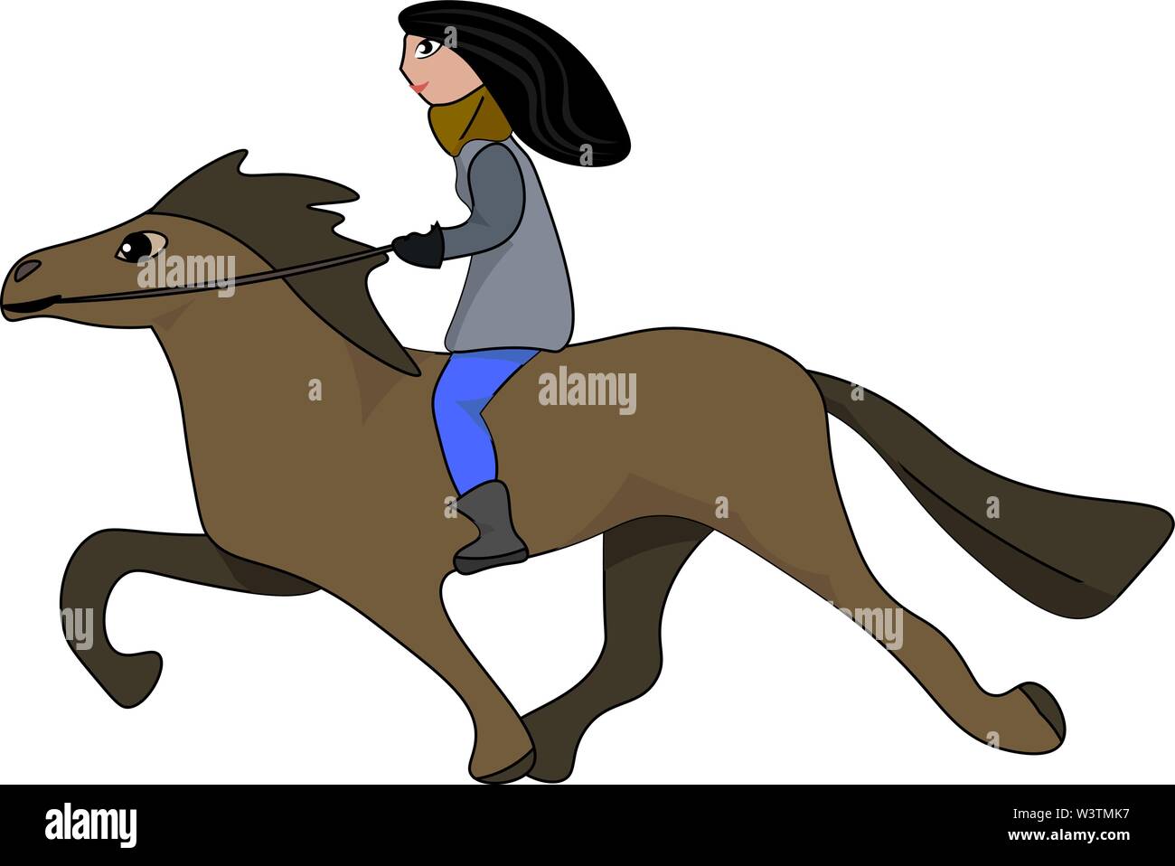 Silhouette horse jockey on Stock Vector Images - Alamy