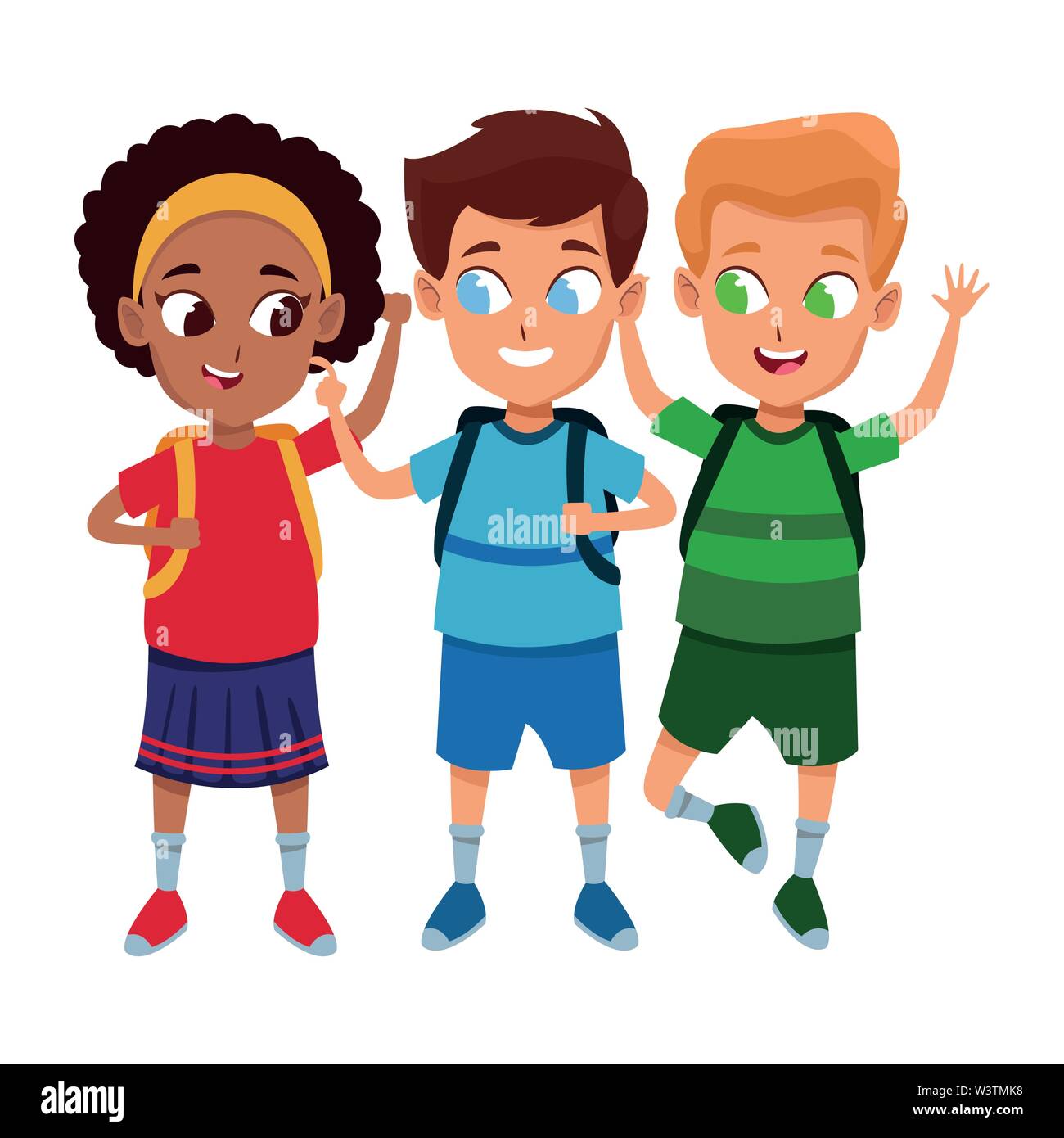 childhood cute school students cartoon Stock Vector Image & Art - Alamy