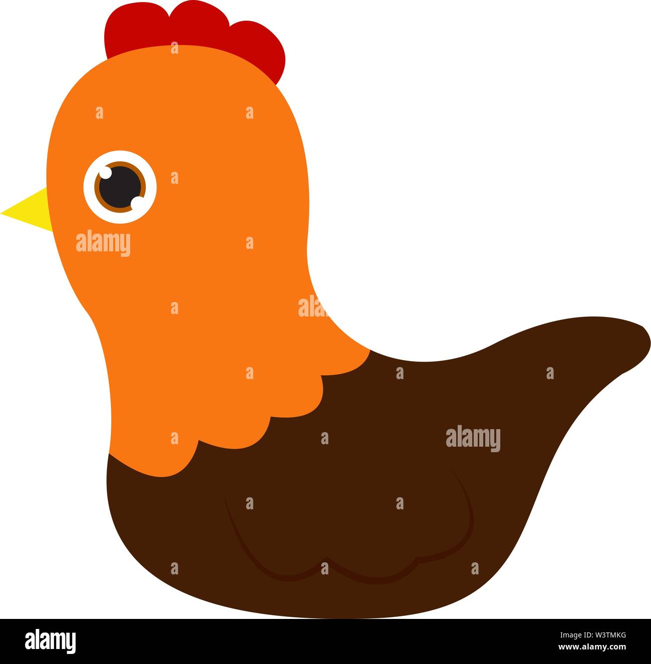 Cute little hen, illustration, vector on white background Stock Vector ...