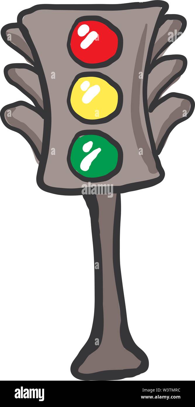 Grey traffic light. illustration, vector on white background Stock ...