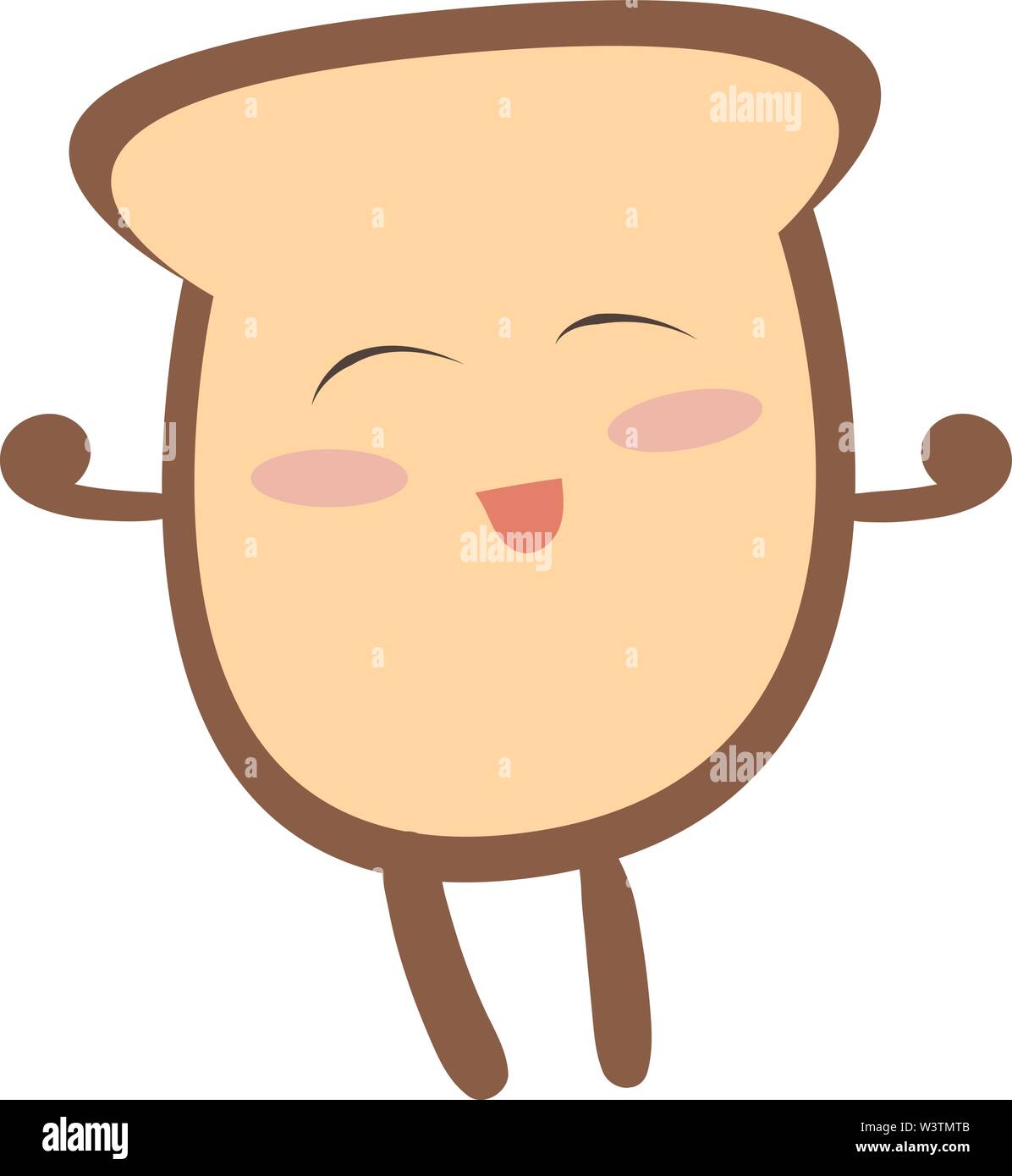 Cute bread slice cartoon character Stock Vector Images - Alamy