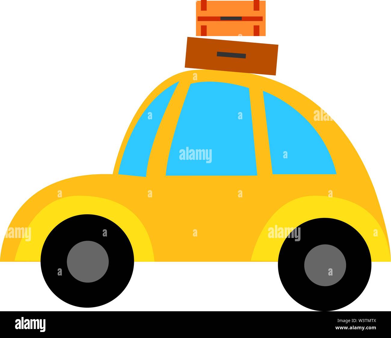 Small yellow car, illustration, vector on white background Stock Vector ...