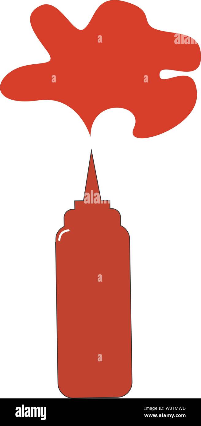 Ketchup in bottle, illustration, vector on white background Stock ...