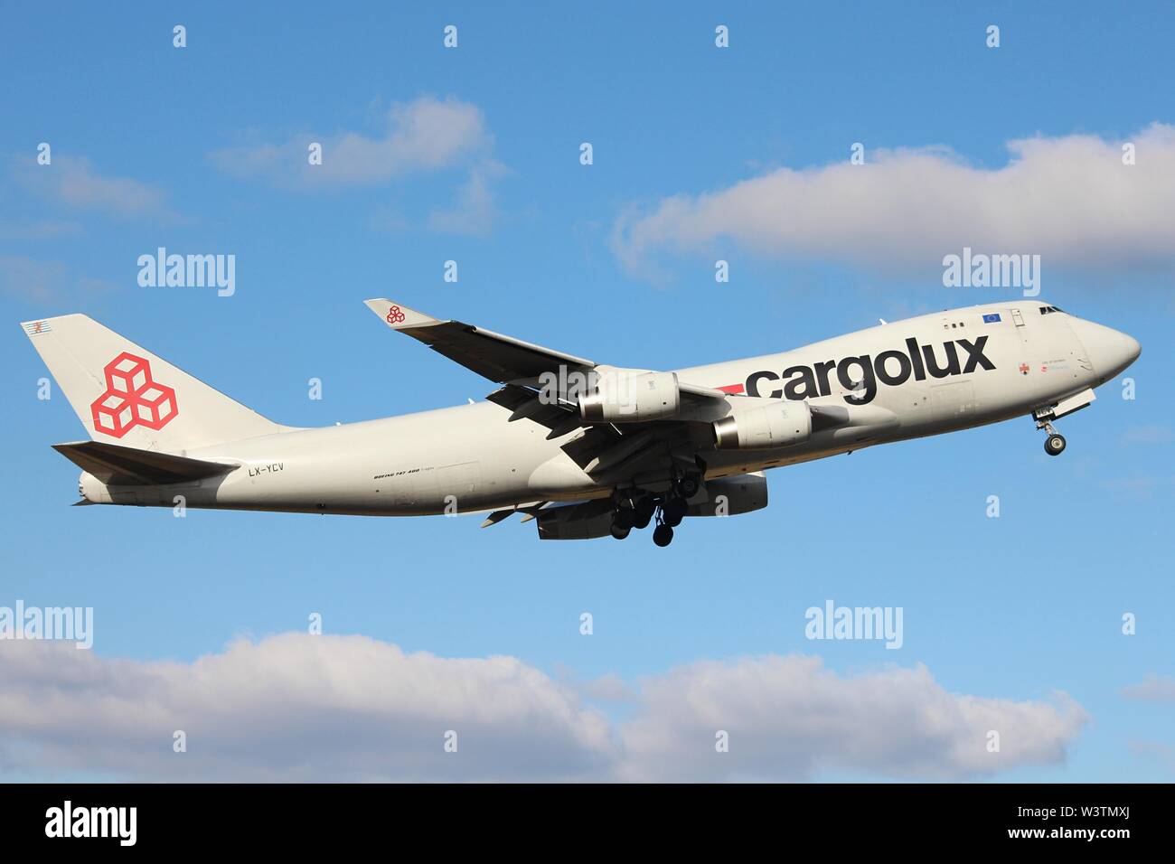 LX-YCV, a Boeing 747-400 cargo aircraft operated by freight carrier ...