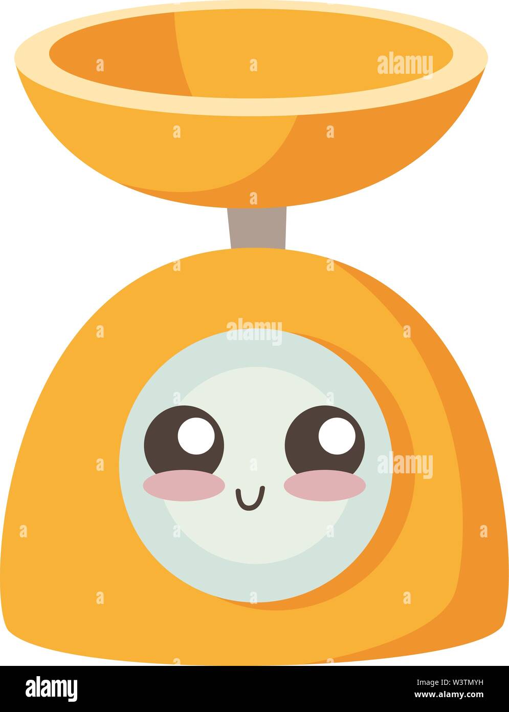 Happy kitchen scale, illustration, vector on white background Stock ...