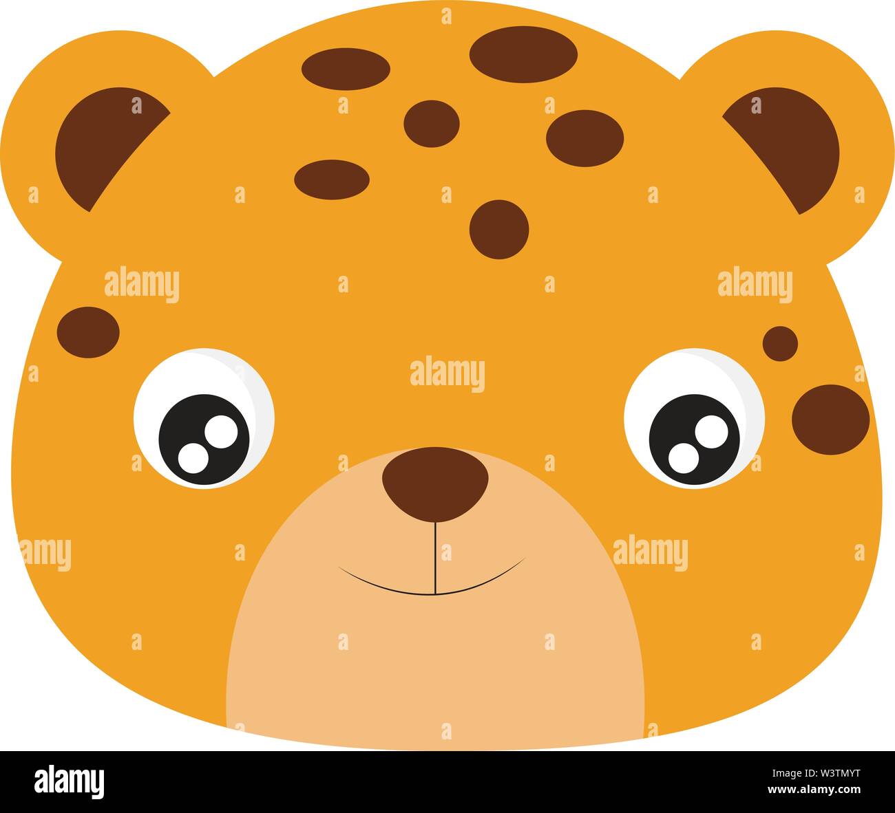 Cute baby leopard, illustration, vector on white background Stock ...