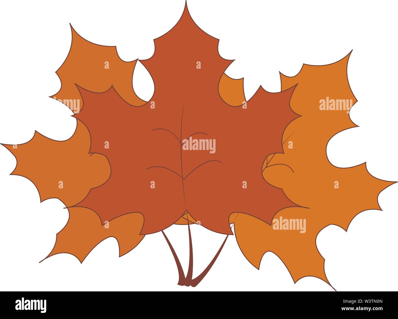 Three leaves, illustration, vector on white background Stock Vector ...