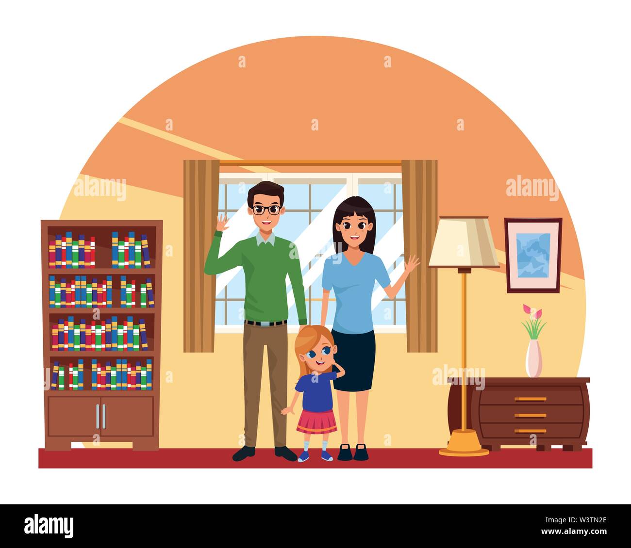 Family parents and childrens cartoons Stock Vector Image & Art - Alamy