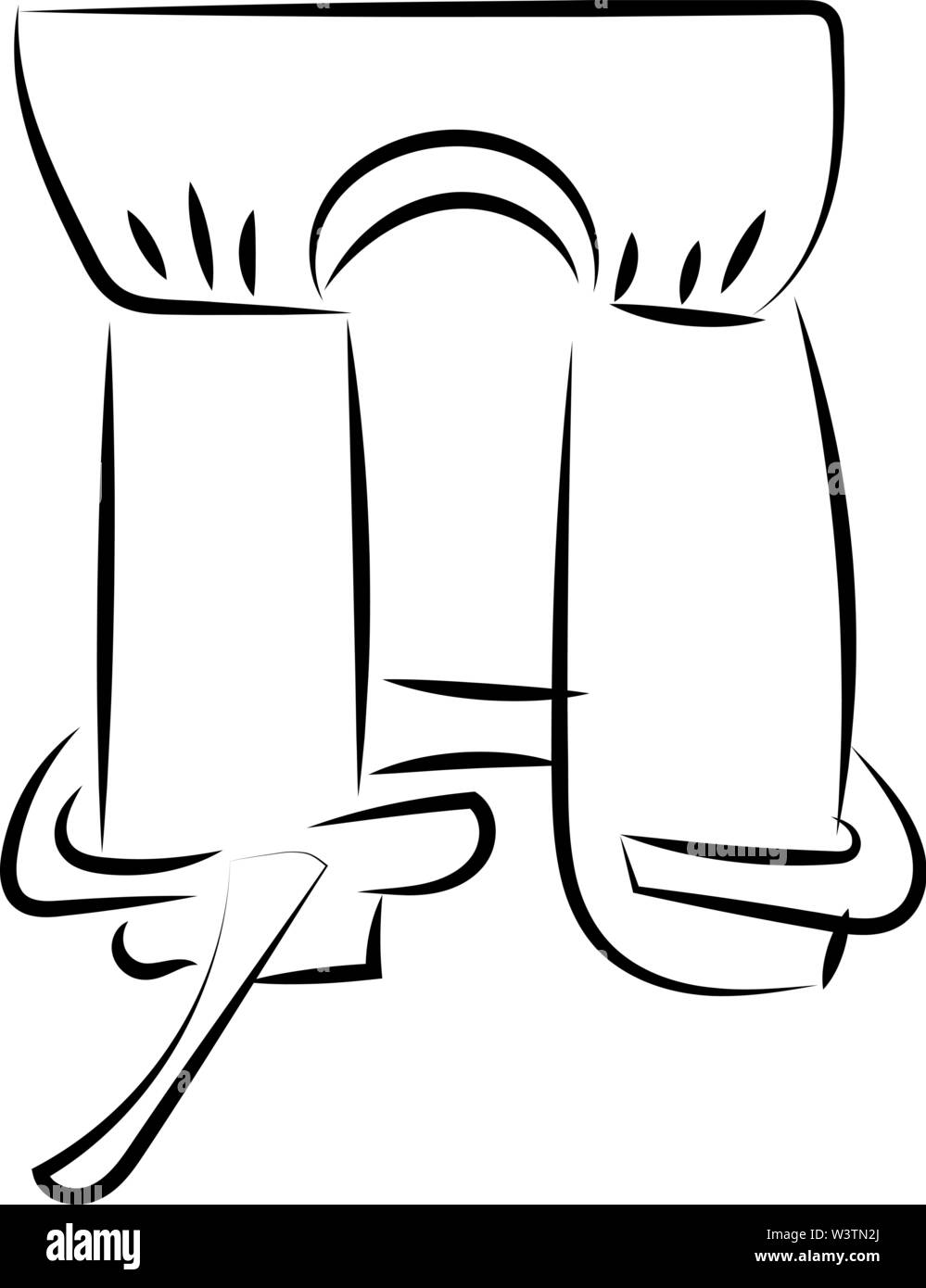 Life vest sketch, illustration, vector on white background Stock Vector ...