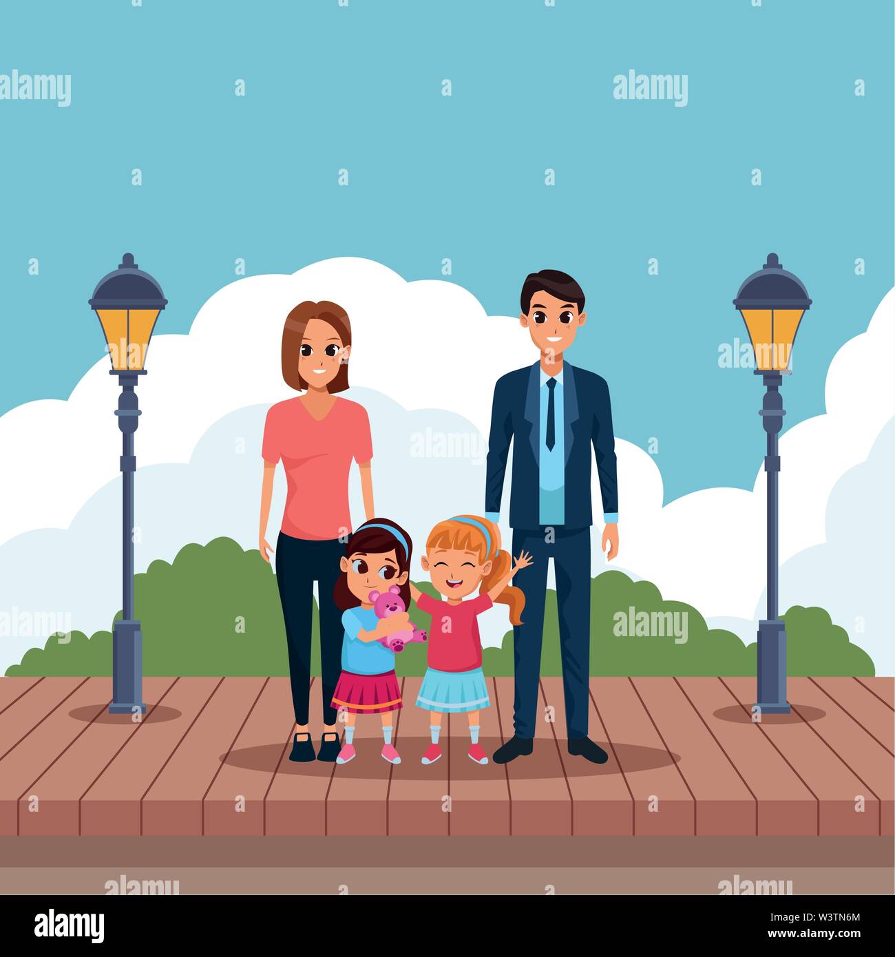 Family parents and childrens cartoons Stock Vector Image & Art - Alamy