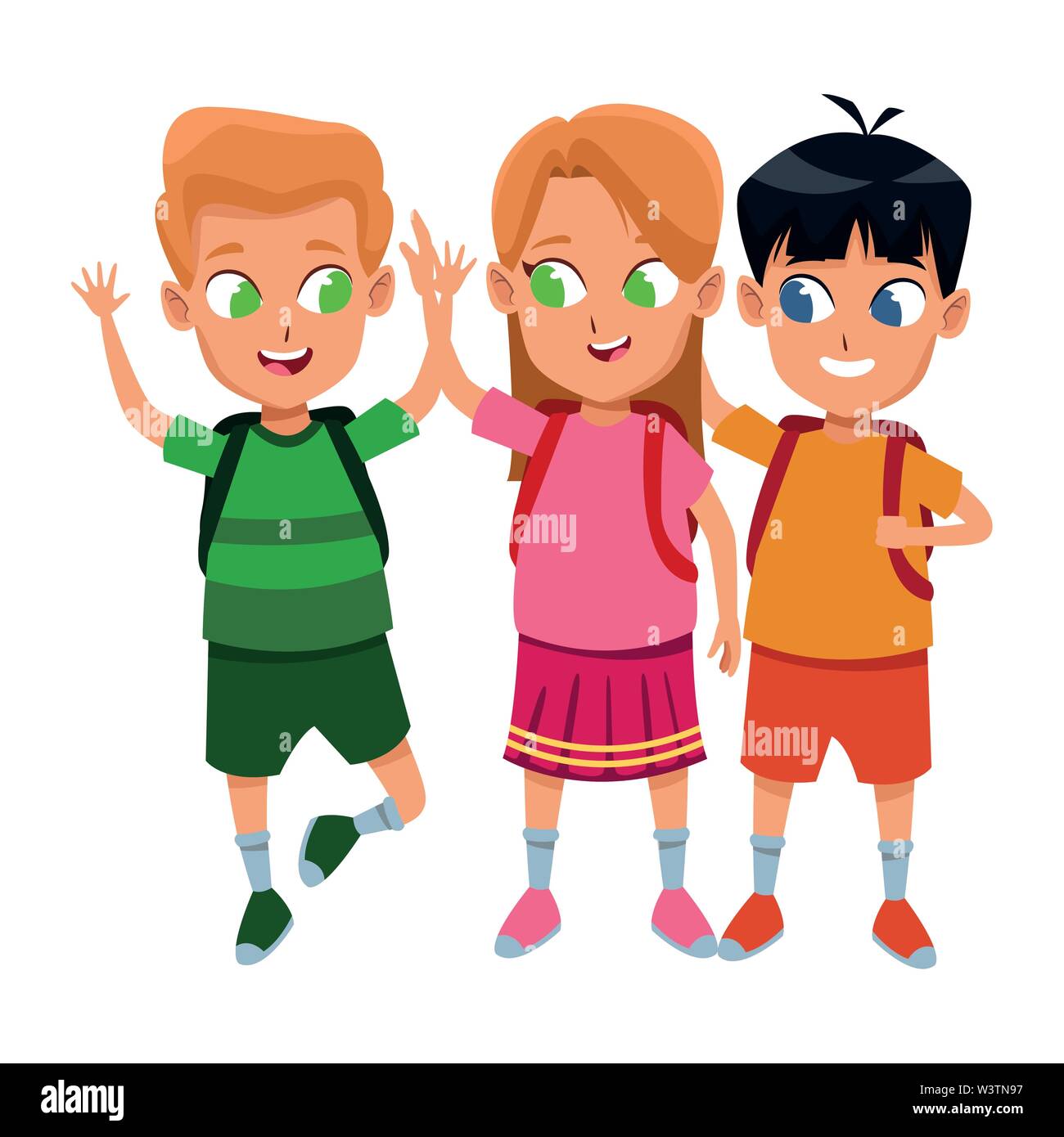 childhood cute school students cartoon Stock Vector Image & Art - Alamy