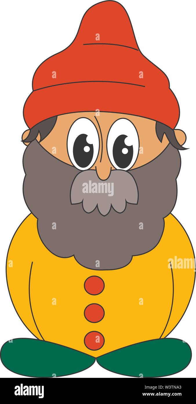 Man wearing a red hat, illustration, vector on white background Stock ...