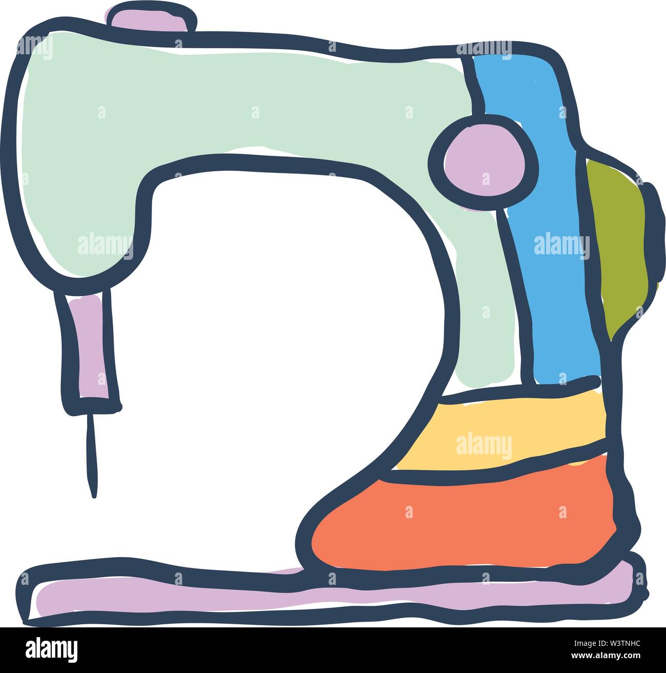 Colorful sewing machine, illustration, vector on white background Stock ...