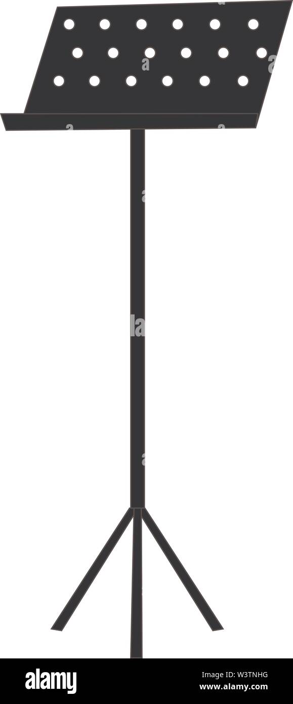 Black music stand, illustration, vector on white background Stock ...