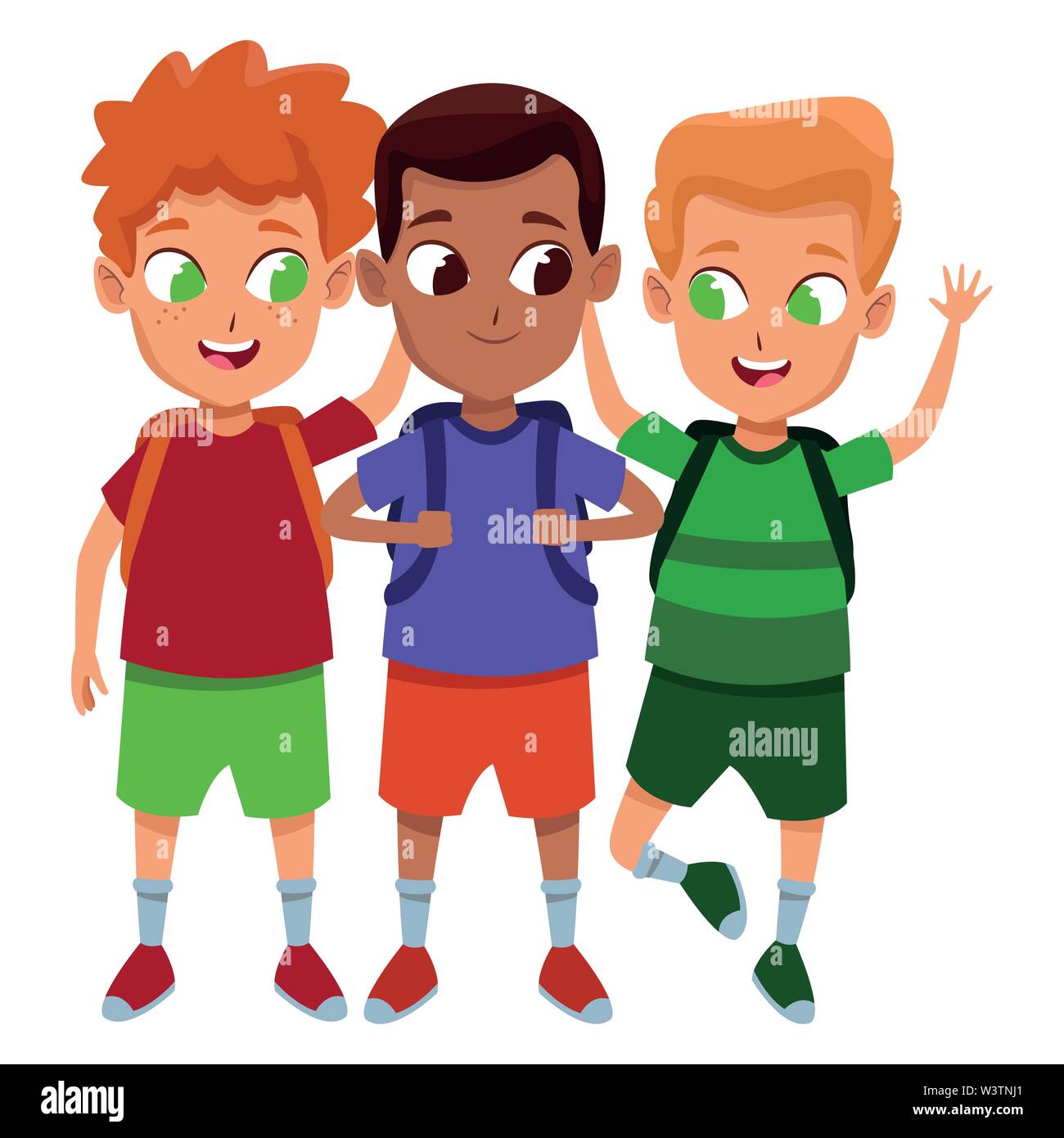 childhood adorable school students cartoon Stock Vector Image & Art - Alamy