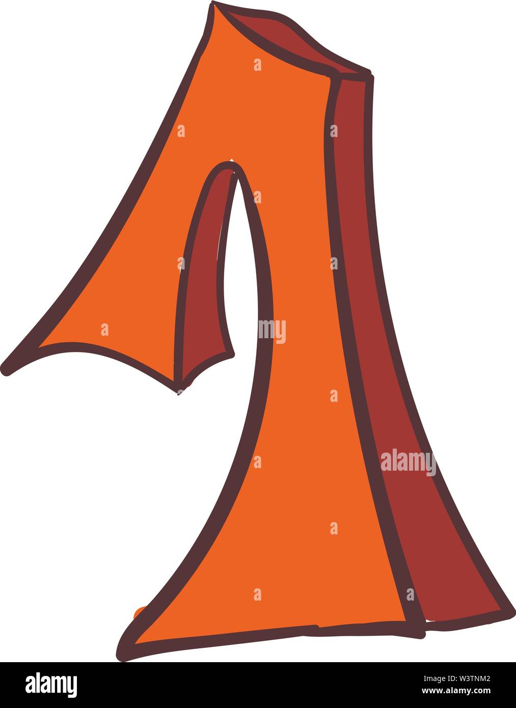 Red number one, illustration, vector on white background Stock Vector ...