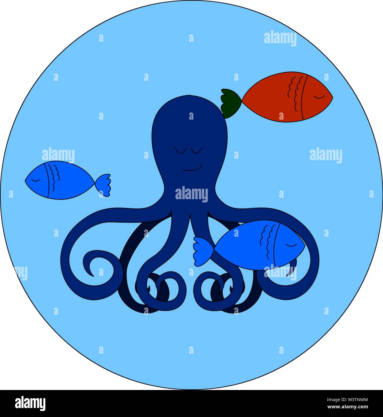 Octopus in sea isolated Stock Vector Images - Alamy