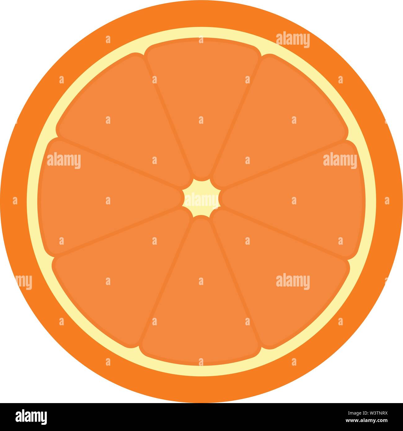 Orange half, illustration, vector on white background Stock Vector ...