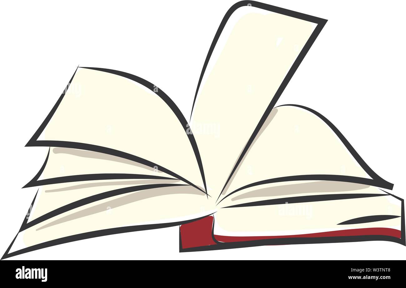 Open red book, illustration, vector on white background Stock Vector ...