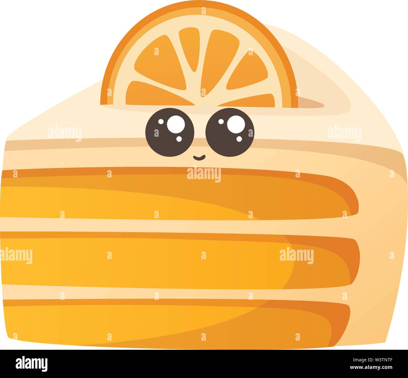 Cute orange cake, illustration, vector on white background Stock Vector ...