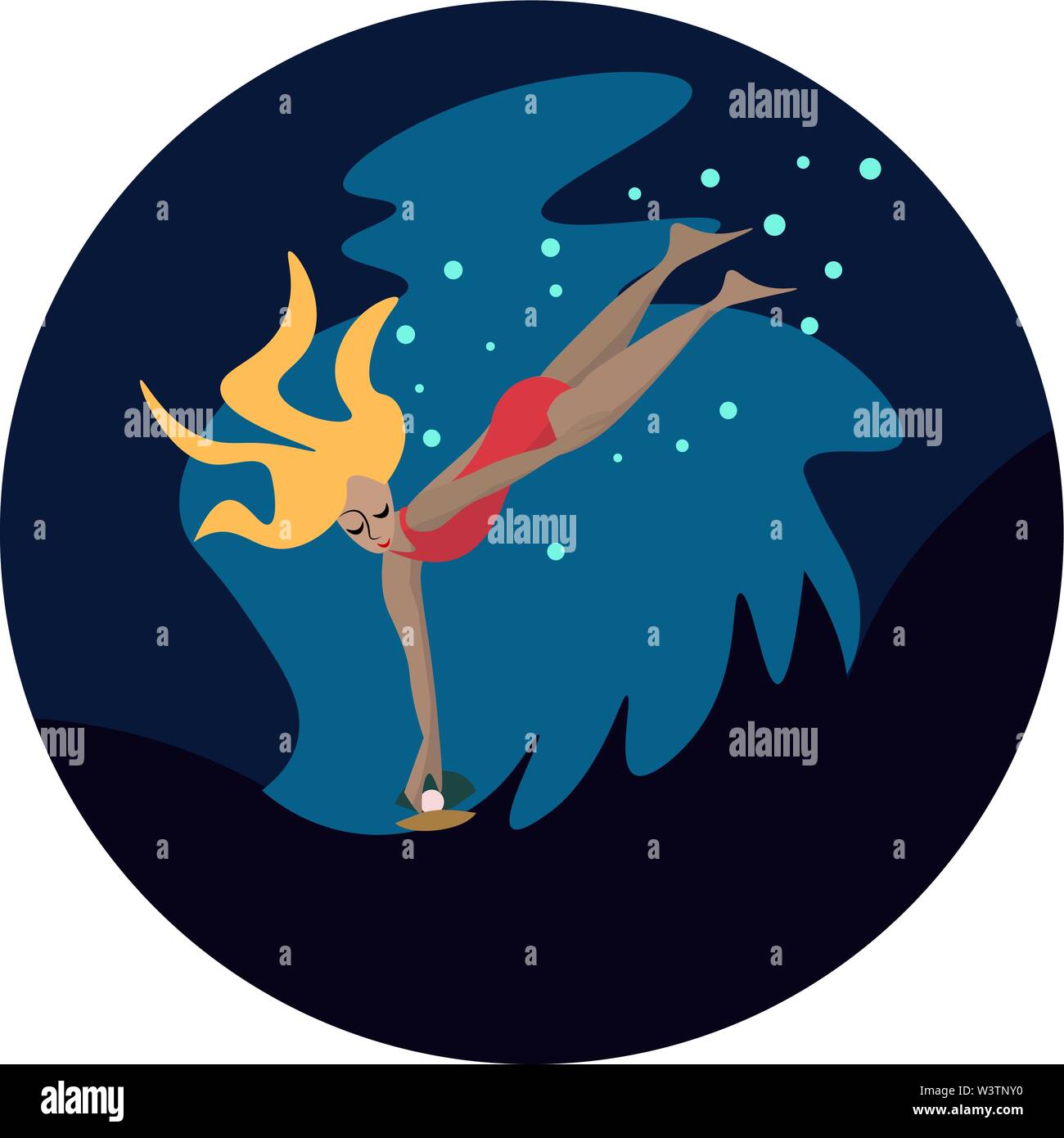 Cartoon illustration scuba diver girl hi-res stock photography and ...