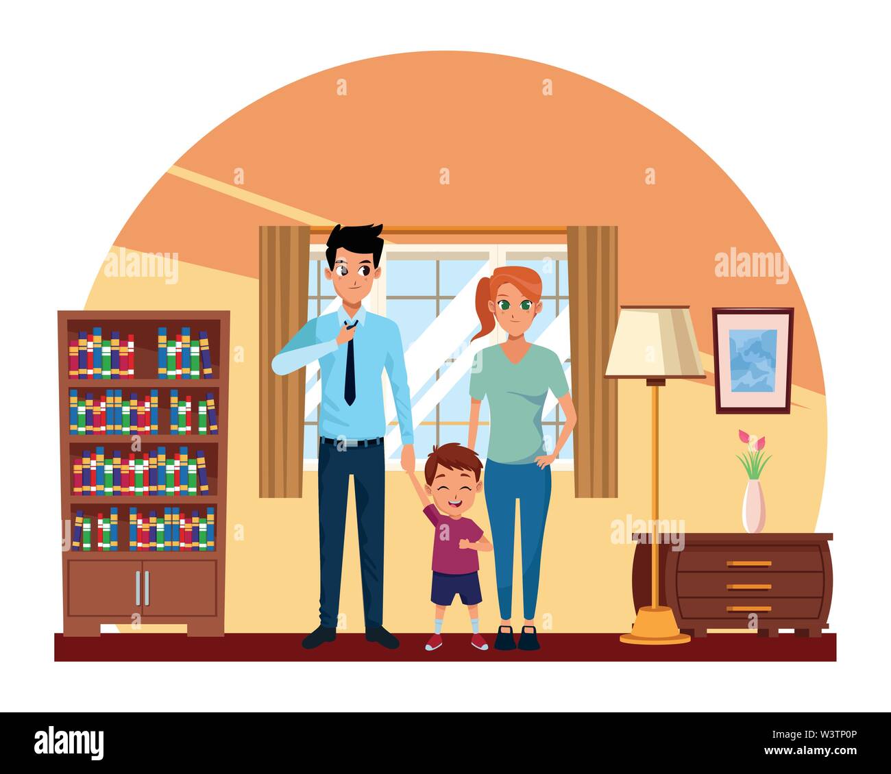 Family parents and childrens cartoons Stock Vector Image & Art - Alamy