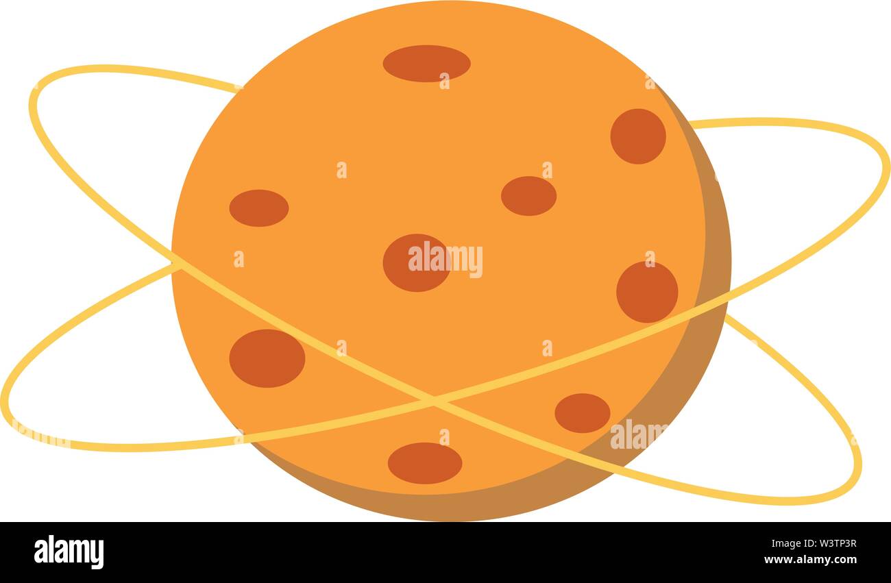 Orange planet, illustration, vector on white background Stock Vector ...