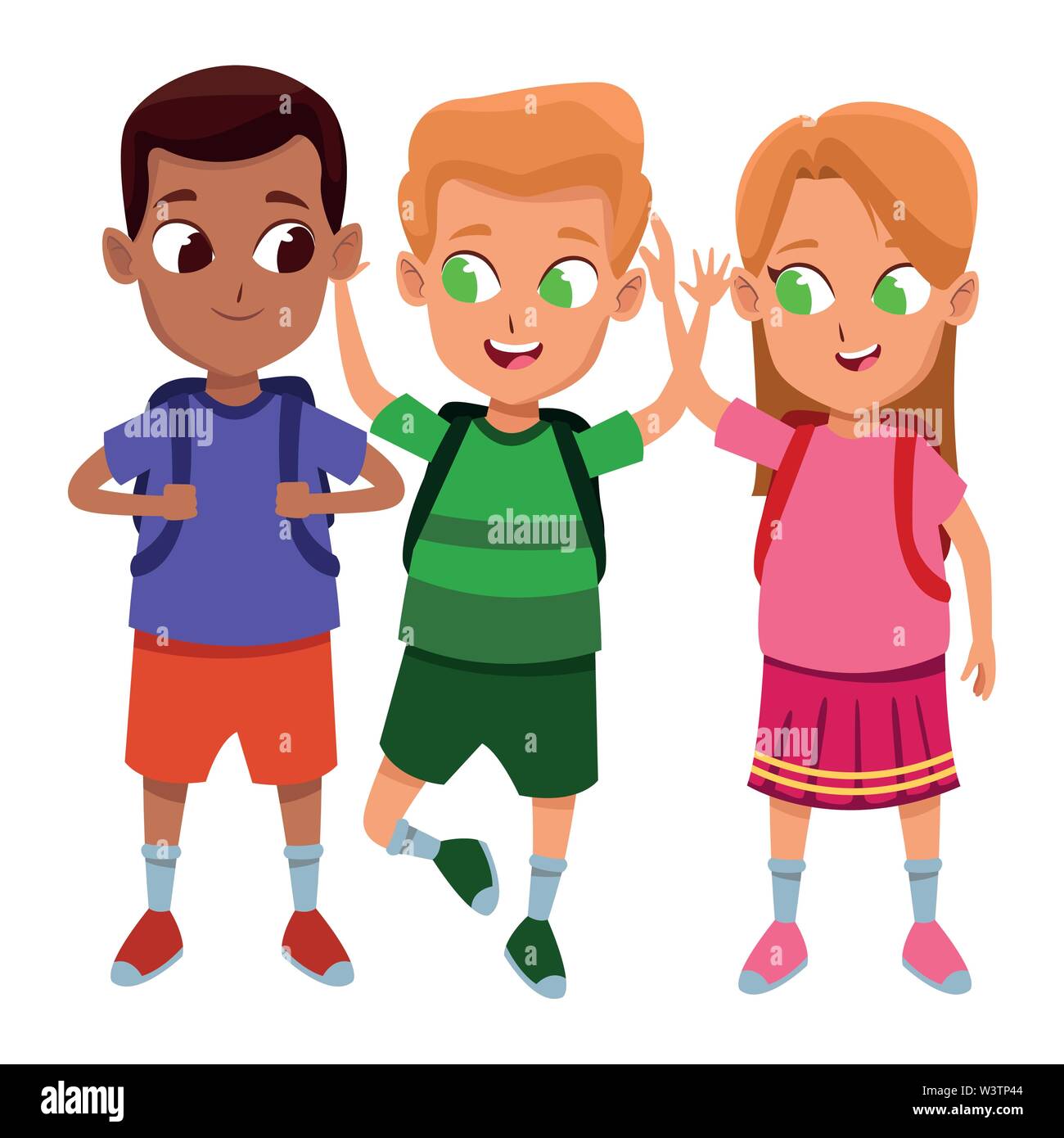 childhood cute school students cartoon Stock Vector Image & Art - Alamy