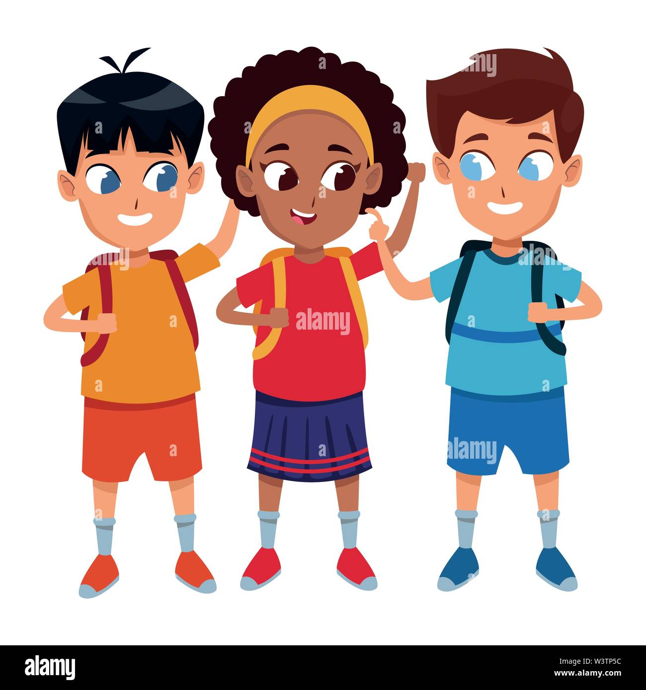 childhood cute school students cartoon Stock Vector Image & Art - Alamy