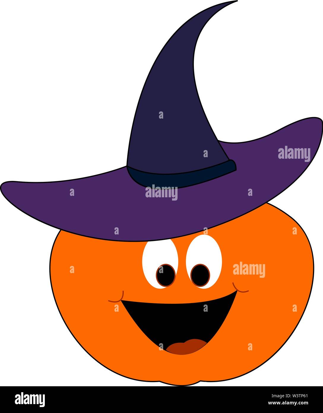 Pumpkin wearing a hat, illustration, vector on white background Stock ...