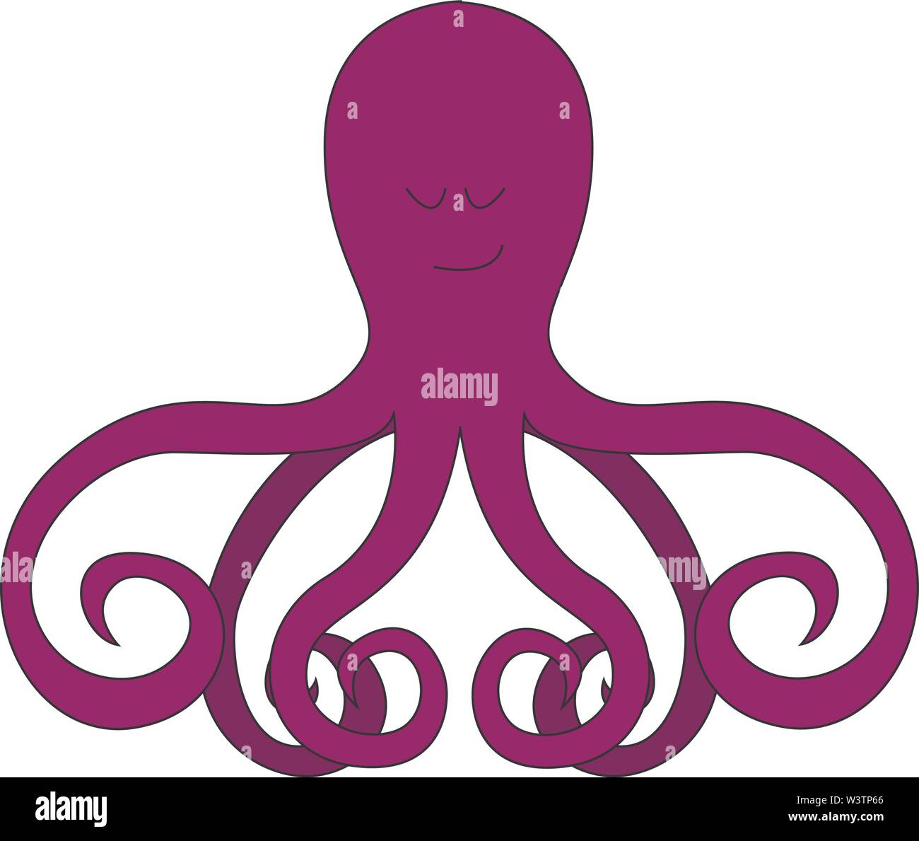 Purple octopus, illustration, vector on white background Stock Vector ...